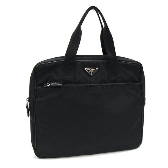 Prada | Bags | Prada Bag Va609 Black Nylon Computer Mens Womens | Poshmark
